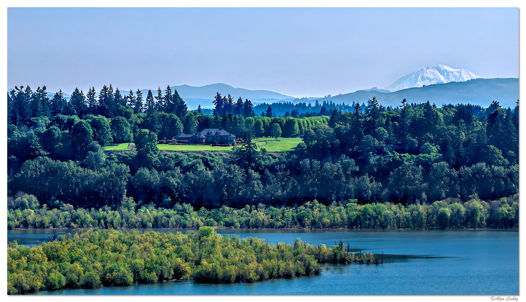 Mt Adams From Vancouver Lake Focal World