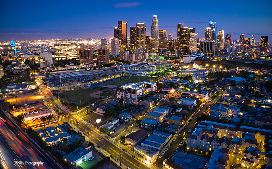 Downtown LA @ night. | Focal World