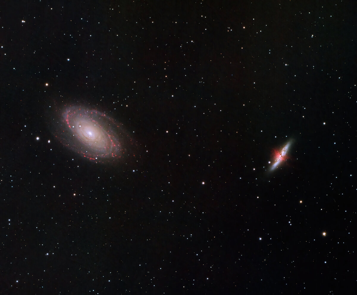 M81 and M82 with ha data, | Focal World